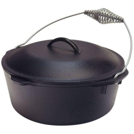 Black Traditional Cast Iron Dutch Oven w/ Wire Bail Handle by Lodge at ...