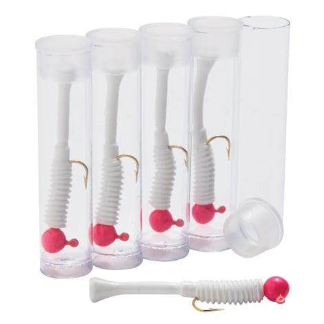 Pink/White Mini-Mite Jigs - 5 Pk by Cubby at Fleet Farm