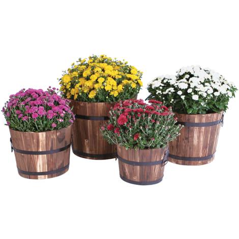 Dark Finish Round Wood Planter by Insideout Int'l at Fleet Farm