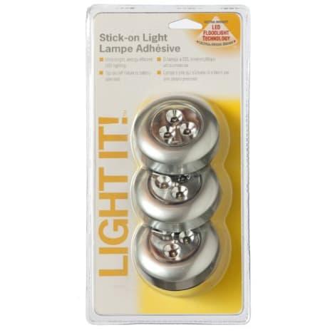 Fulcrum Silver Stick-On Lights - 3 Pk by Fulcrum at Fleet Farm