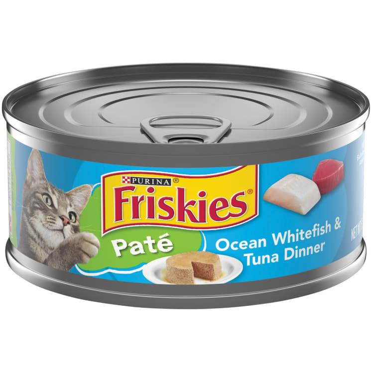 Purina Friskies Adult Pate Ocean Whitefish & Tuna Dinner Wet Cat Food ...