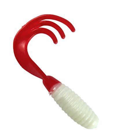 Triple Tip Grub - White/Red by Southern Pro Tackle at Fleet Farm