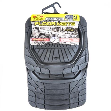 4 Pc. Deep Dish Floor Mats - V-Style Black by Simoniz at Fleet Farm