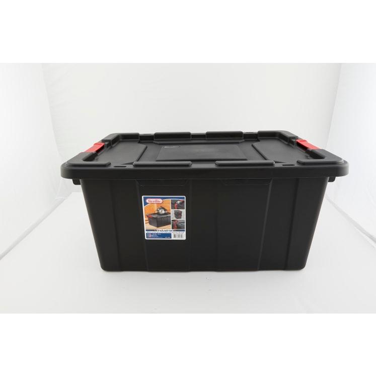 Sterilite 15 gal Black Opaque Industrial Plastic Storage Tote by ...