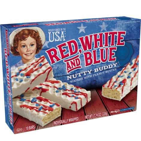 Nutty Buddy 7.74 oz Red, White & Blue Peanut Butter Wafers by Little ...