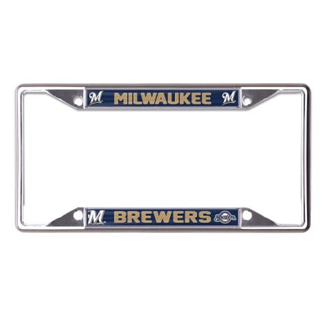 6.25 in x 12.25 in Milwaukee Brewers Metal License Plate Frame at Fleet ...