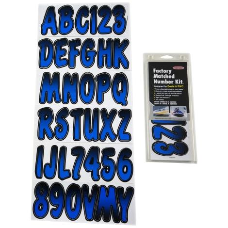 3 in Blue/Black Boat Registration Number Decal Kit by Hardline Products ...