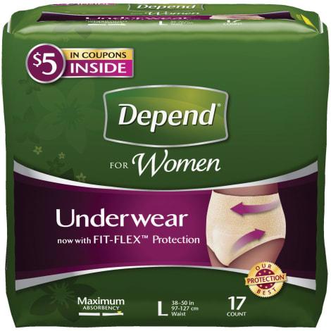 Maximum Absorbency L Underwear for Women - 17 Ct by DEPENDS at Fleet Farm