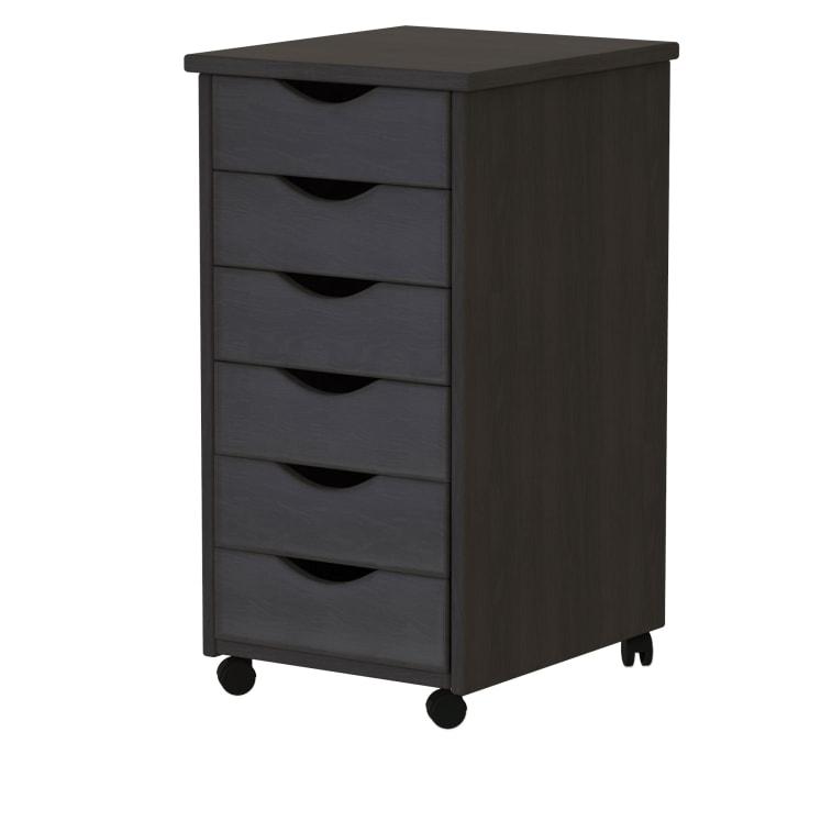 Adeptus Black 6-Drawer Solid Wood Mobile Storage Cart by Adeptus at ...