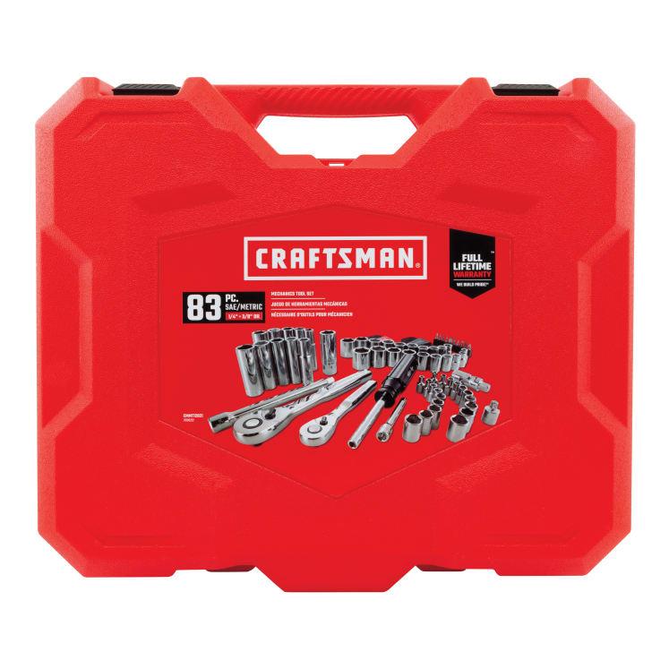 CRAFTSMAN 1/4-in & 3/8-in Drive Mechanics Tool Set - 83 Pc by CRAFTSMAN ...