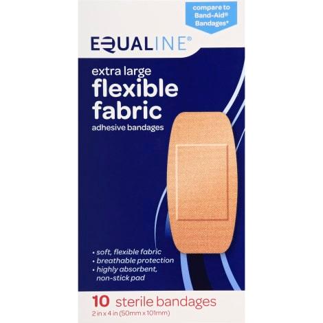 Flexible Fabric Extra Large Adhesive Bandages - 10 ct by EQUALINE at ...