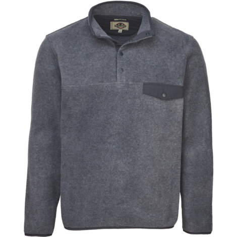 Field & Forest Men's Big & Tall Camp Heather Grey Mock Neck 4-Snap Long ...