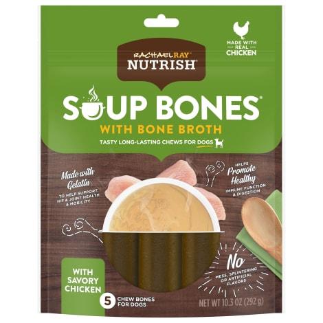 10.3 oz Small/Medium Soup Bones w/ Bone Broth Chicken Dog Chews by ...