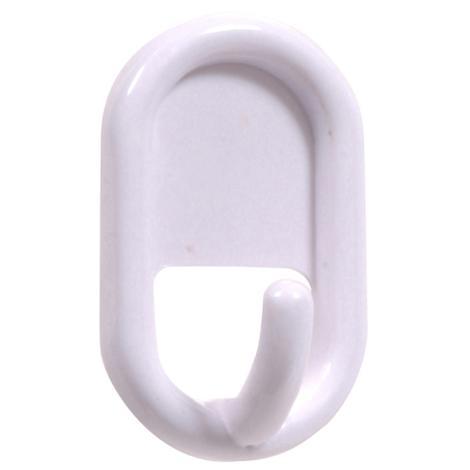 White Oval Adhesive Plastic Hook - 2 Pk by Hillman at Fleet Farm