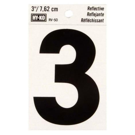 3 in Reflective Vinyl Number 3 by Hy-Ko Products at Fleet Farm