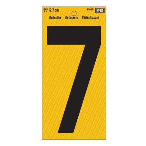 5 in Yellow Reflective Number 7 by Hy-Ko Products at Fleet Farm
