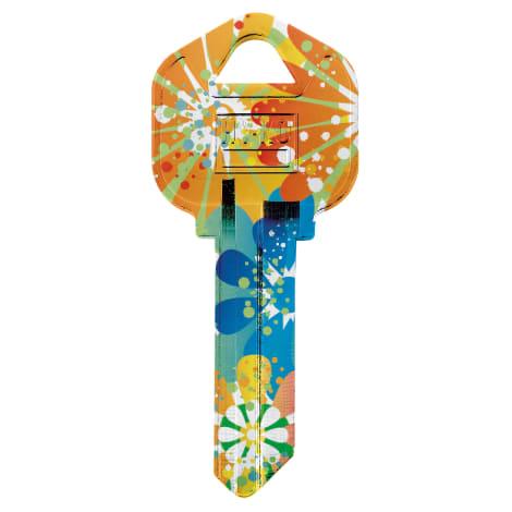 KW1-14 Orange Splash Key Blank by Hy-Ko Products at Fleet Farm