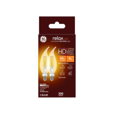 4W Relax LED CAC Soft White Clear Bent Tip Decorative Bulbs - 2 Pk by ...