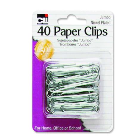 Jumbo Nickel-Plated Paper Clips - 40 Pk by CLI at Fleet Farm