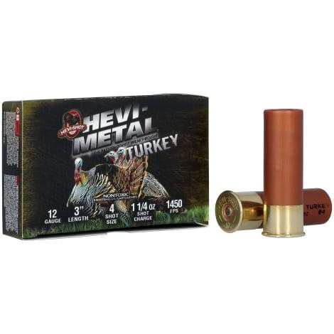 12 Gauge HEVI-Metal Turkey 3" 4 Shot Shotshells - 5 Rounds by Hevi-Shot ...
