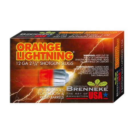 12 Gauge Orange Lightning 2-3/4" Lead Point Slug Shotshells - 5 Rounds ...