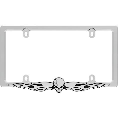 Chrome/Black Skull License Plate Frame by Cruiser Accessories at Fleet Farm