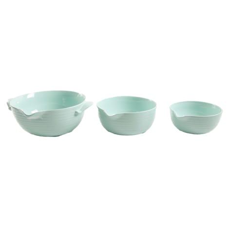 Lockwood Blue Vintage Stoneware Prep Bowl Set - 3 Pc by Martha Stewart ...