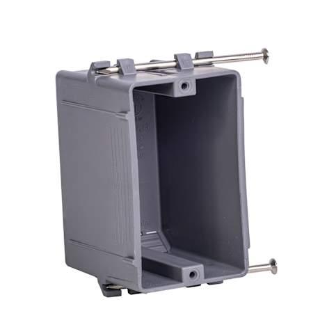 1-Gang 18 cu. in. Grey New Work Standard Switch/Outlet Wall Electrical ...