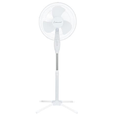 16 in White 3-Speed Oscillating Stand Fan by Continental at Fleet Farm