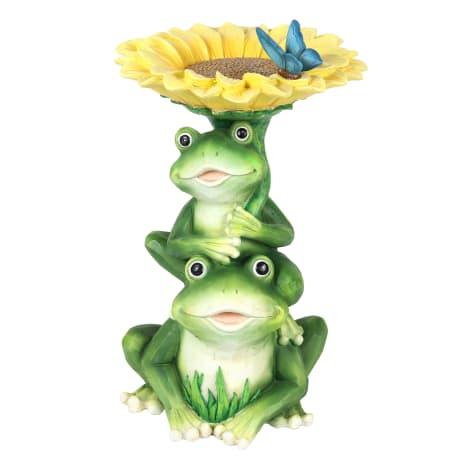 Stacked Frogs w/ Sunflower Tray Statue by Exhart at Fleet Farm