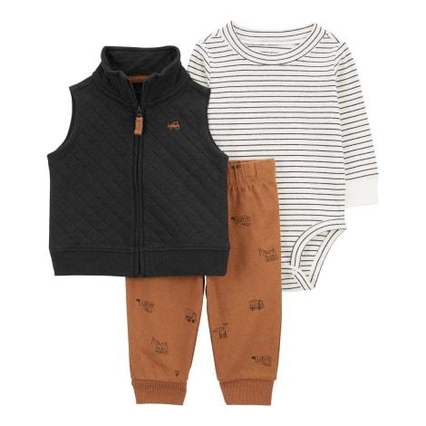 Infant Boys' Brown/Black Construction Vest Set - 3 Pc by Carter's at ...
