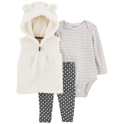 Infant Ivory Bear Hooded Vest Set - 3 Pc by Carter's at Fleet Farm