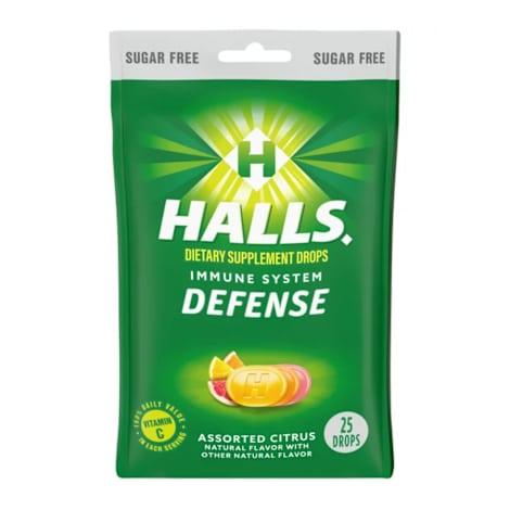 Defense Sugar-Free Vitamin C Assorted Citrus Drops - 25 ct by Halls at ...