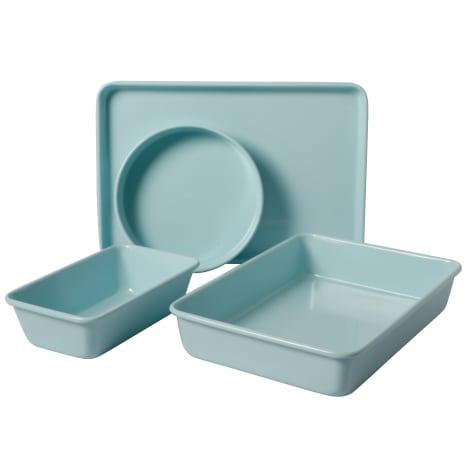 4 Pc Aqua Everyday Carbon Steel Nonstick Bakeware Set by Martha Stewart ...
