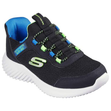 Boys' Black/Blue Bounder Slip-On Shoes by Skechers at Fleet Farm
