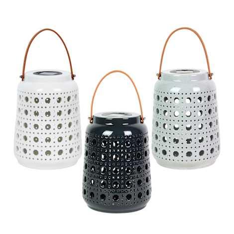 Ceramic Solar Hanging Lantern Assorted by Exhart at Fleet Farm