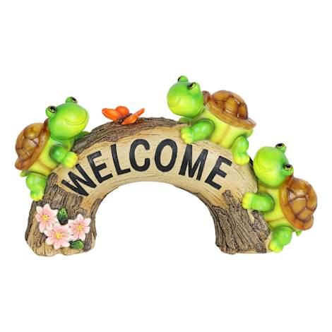 Solar Welcome Log Turtle Statue by Exhart at Fleet Farm